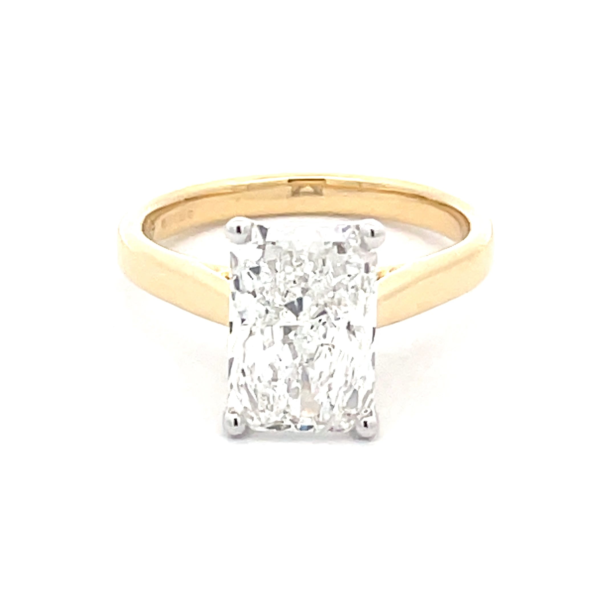 Lab Grown Radiant Cut Diamond Solitaire Ring - 2.91cts – Gardiner Brothers