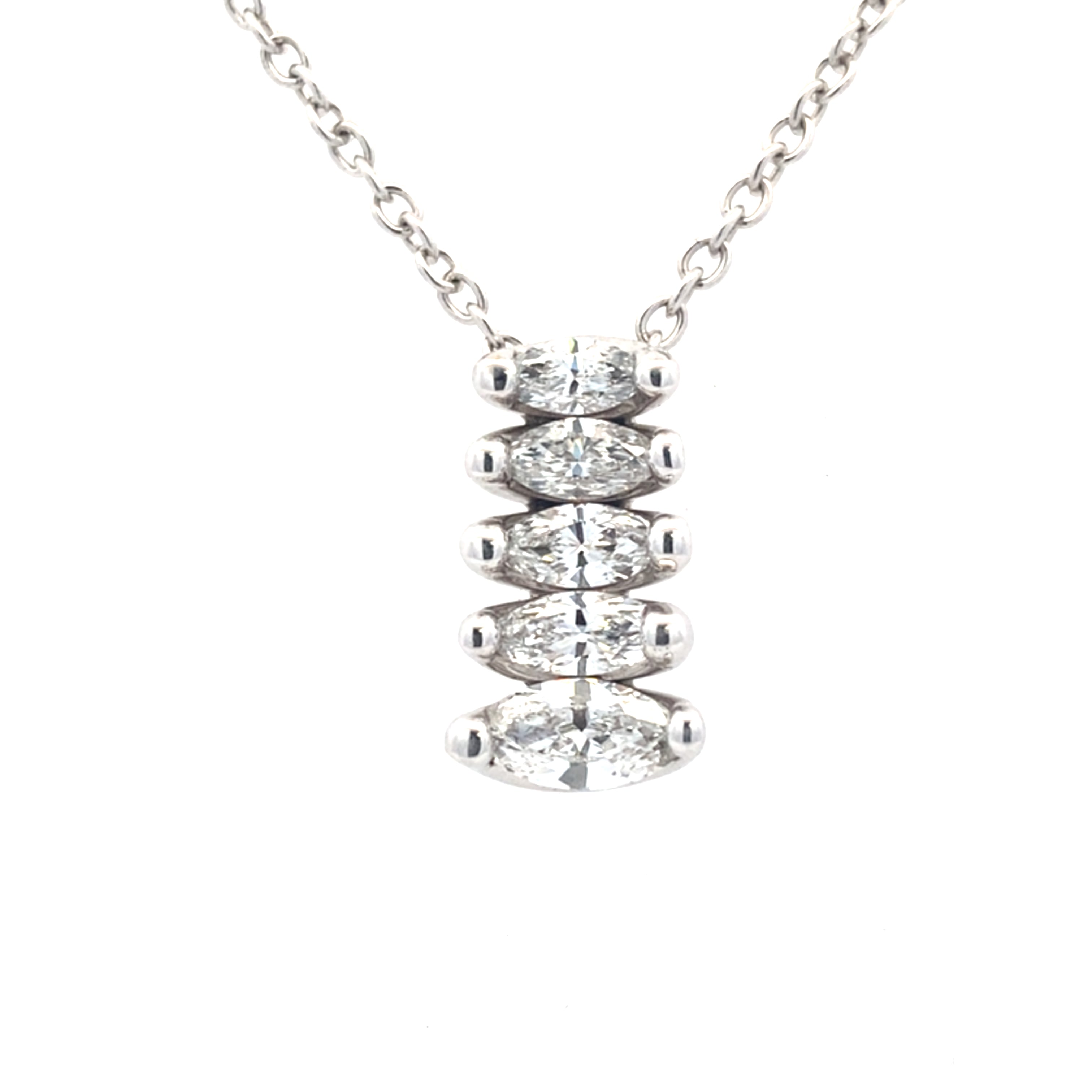 Marquise Shaped Diamond Fancy Style Pendant - 1.34cts – Gardiner Brothers