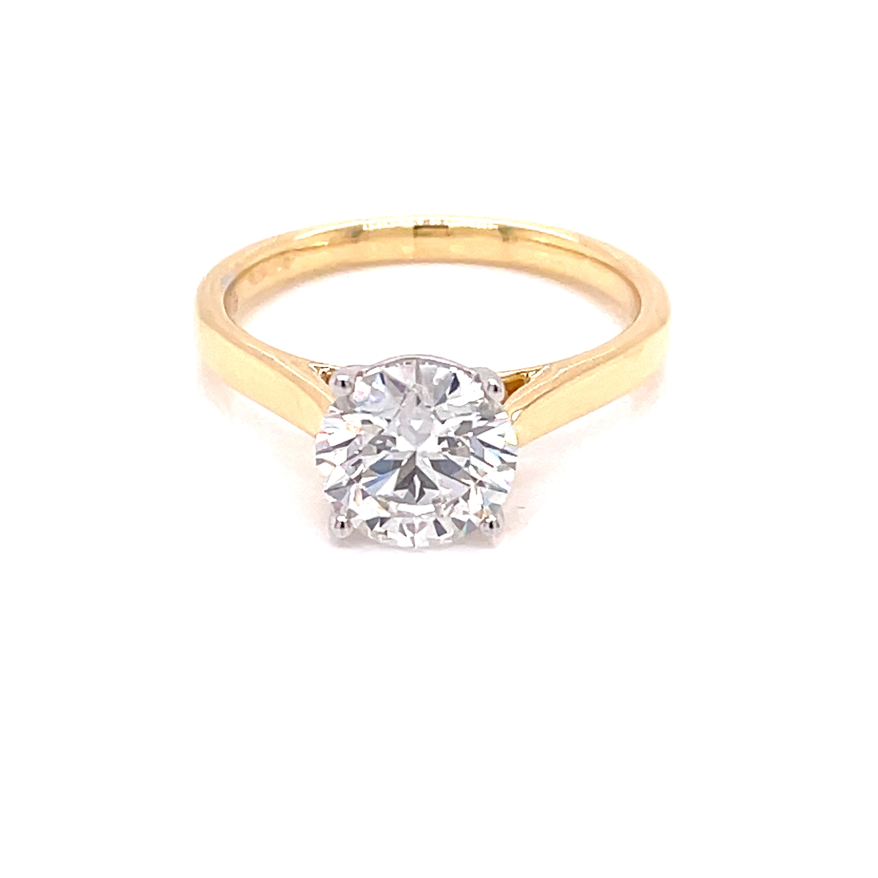 Lab Grown Round Brilliant Cut Diamond Solitaire Ring - 1.21cts ...