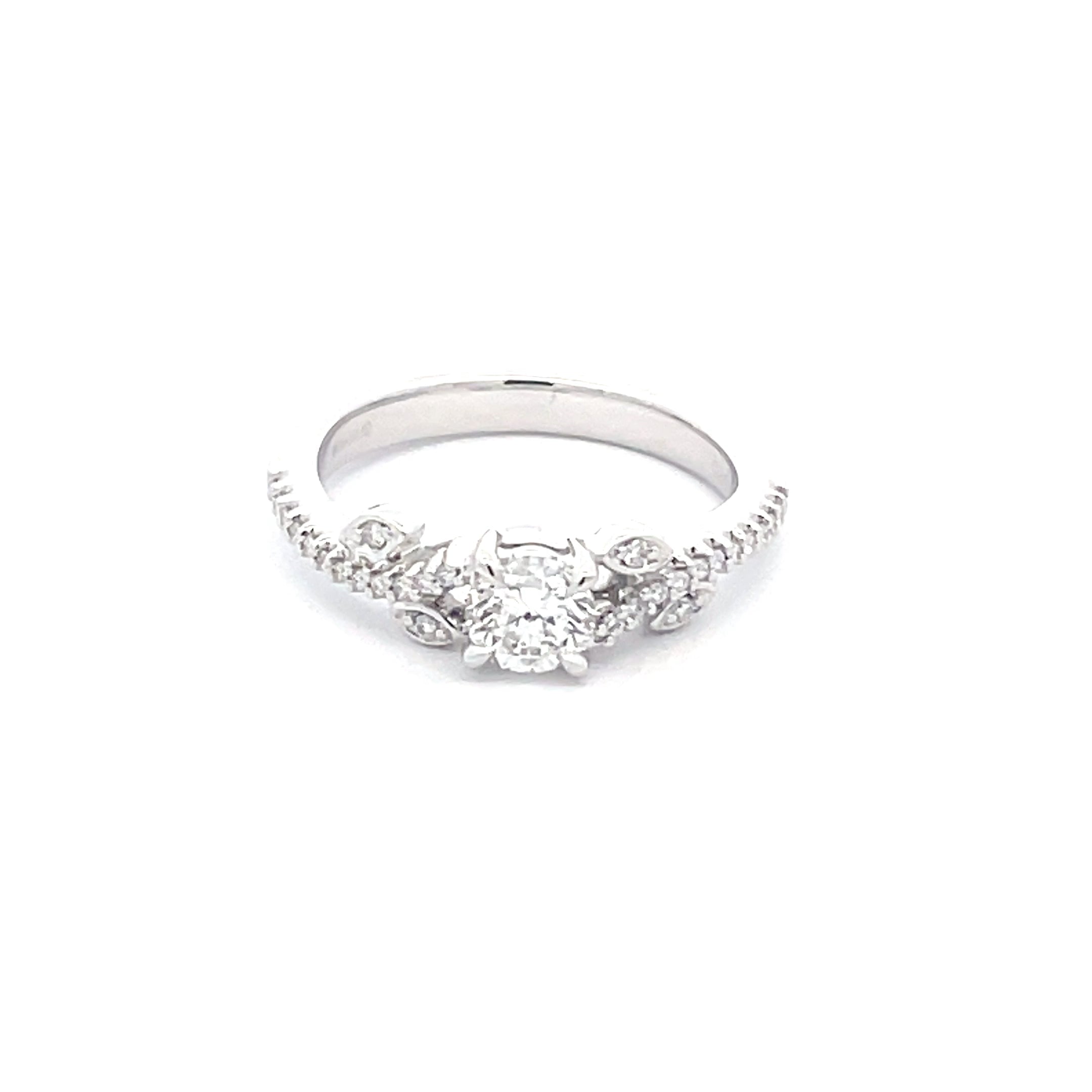 Platinum Round Brilliant Cut Diamond Solitaire with fancy diamond set ...